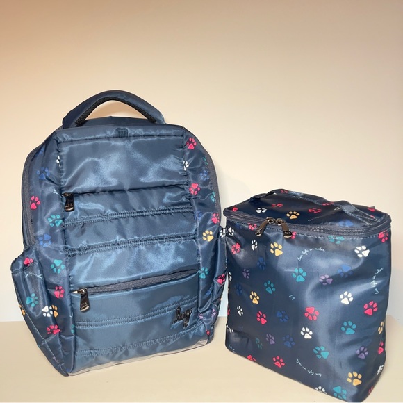 lug | Bags | Lug Bundle Of Paws Navy Hopper Backpack Dolly Cosmetic ...